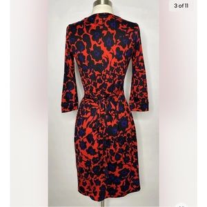 Diane Von Furstenberg | Dresses | Dvf Red Cheetah Floral Wrap Dress 4 ...